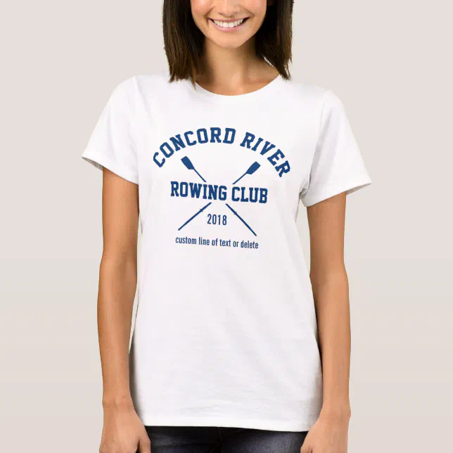 Personalized Crew Rowing Logo Oars Team Name Year T-Shirt | Zazzle