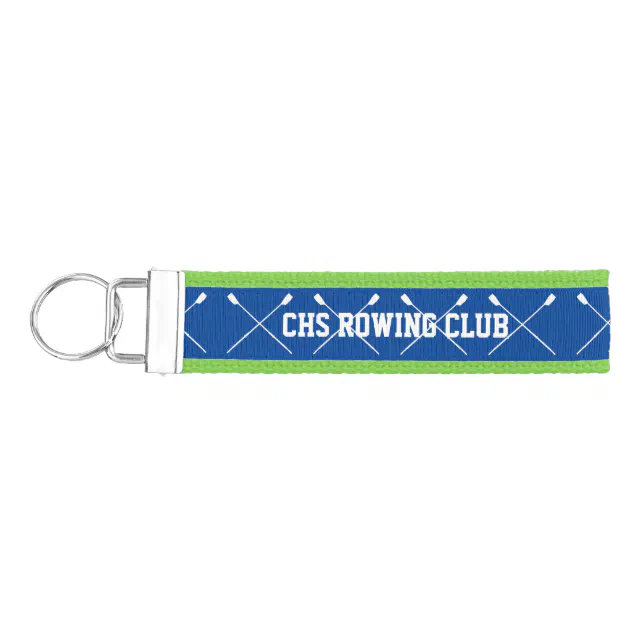 Personalized Crew Rowing Logo Oars Team Name Year Wrist Keychain | Zazzle