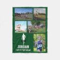 Personalized Cross Country Running Photo Collage Fleece Blanket | Zazzle