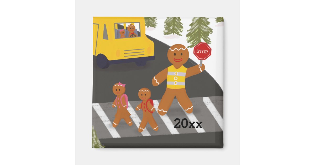 Personalized Crossing Guard School Bus Magnet | Zazzle