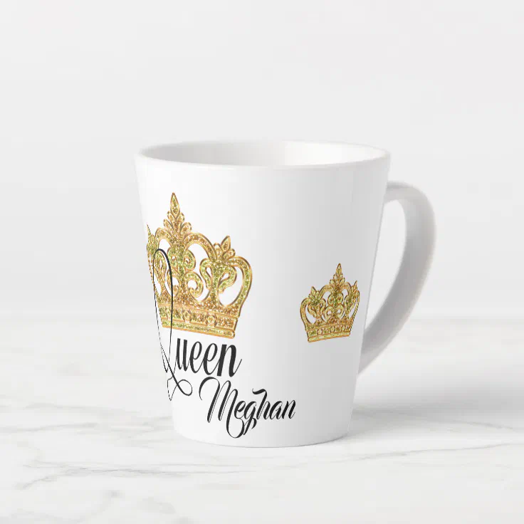 Personalized Crown Queen Latte Mug | Zazzle