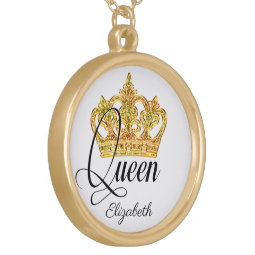 Personalized Crown Queen Pendant Necklace | Zazzle