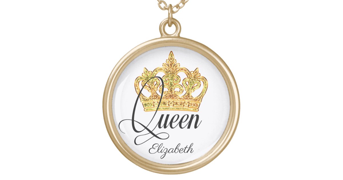Personalized Crown Queen Pendant Necklace | Zazzle