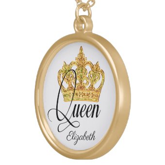 Personalized Crown Queen Pendant Necklace | Zazzle