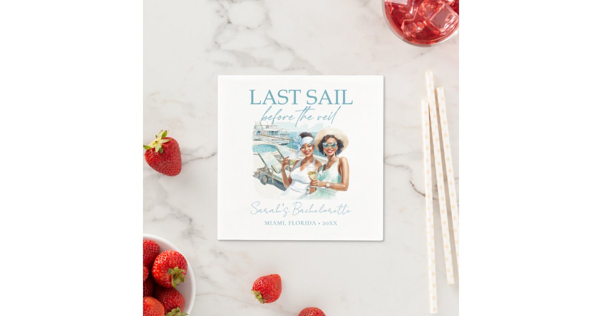 Personalized Cruise Bachelorette Party Nauti Crew Napkins | Zazzle