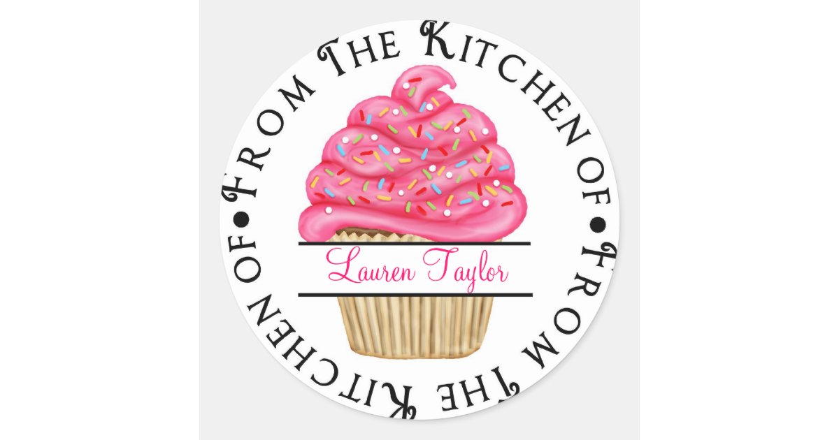 Personalized Cupcake Baking Kitchen Stickers | Zazzle