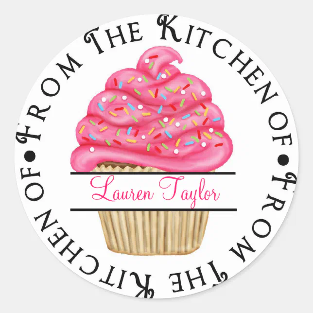 Personalized Cupcake Baking Kitchen Stickers | Zazzle