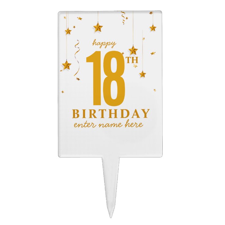 Personalized custom 18th birthday cake topper | Zazzle