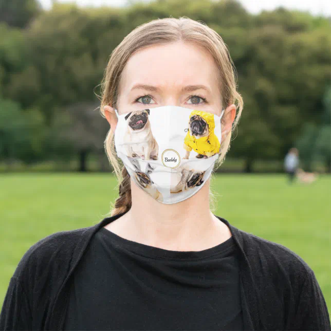 Personalized Custom 4 Photos Adult Cloth Face Mask | Zazzle
