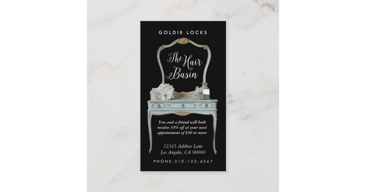 Personalized Custom Antique Vanity Salon Cards | Zazzle