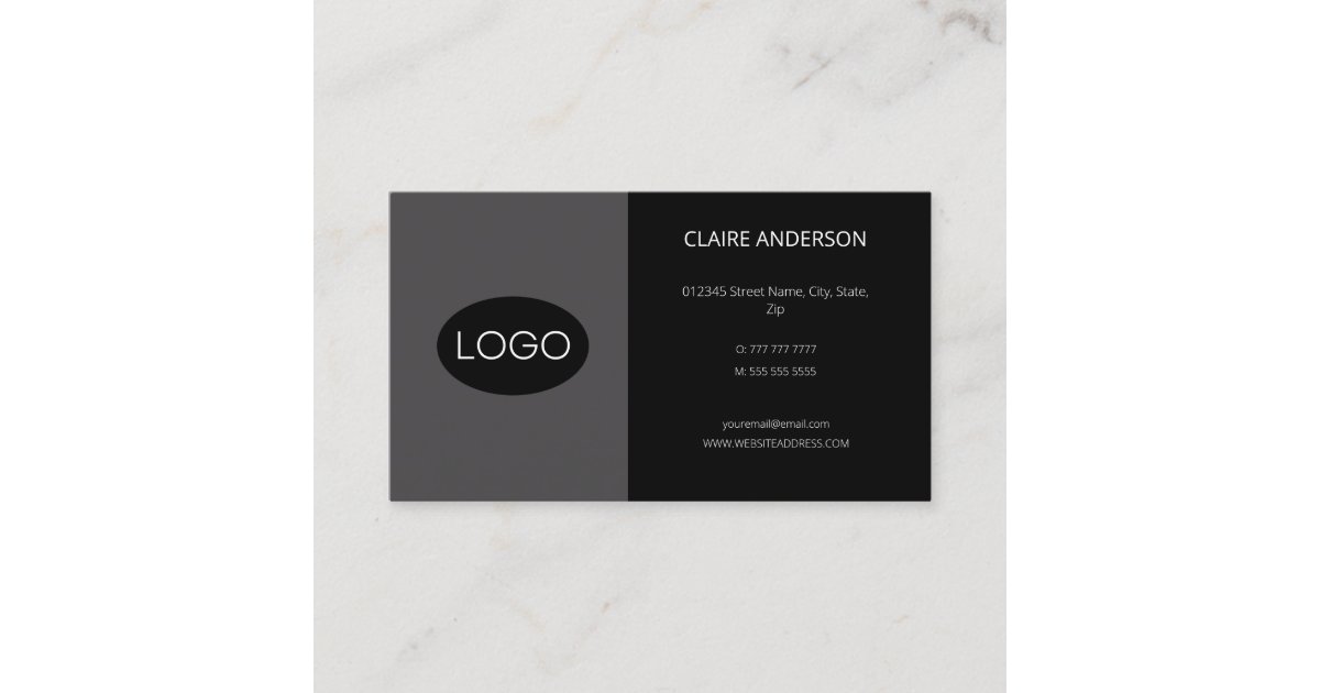 Personalized, Custom Black Logo Business Card | Zazzle
