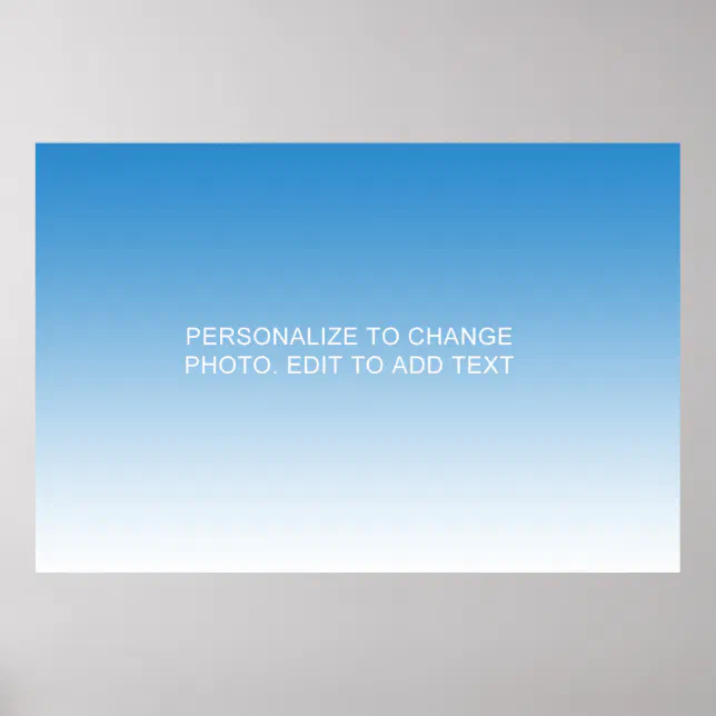 Personalized Custom Blue Artwork Photo Add Text Poster | Zazzle
