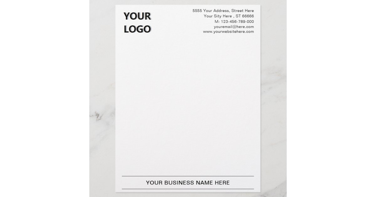 Personalized Custom Business Letterhead Template | Zazzle