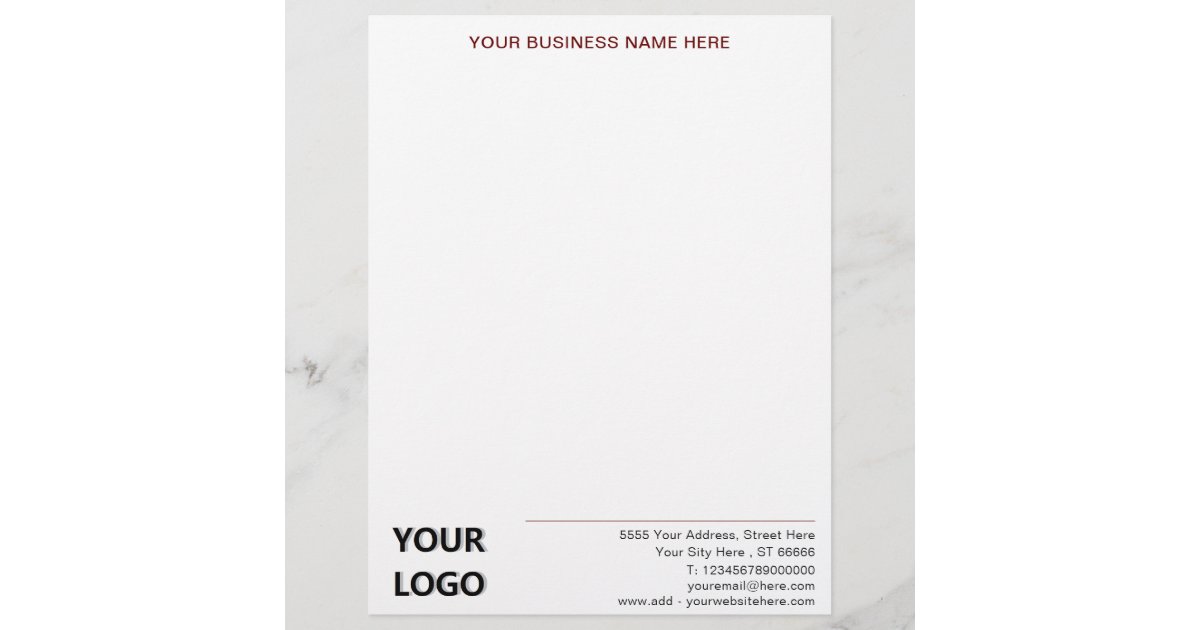 Personalized Custom Business Letterhead Template | Zazzle