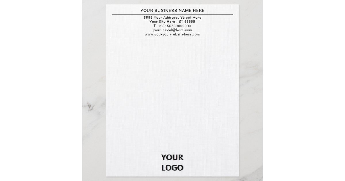 Personalized Custom Business Letterhead with Logo | Zazzle