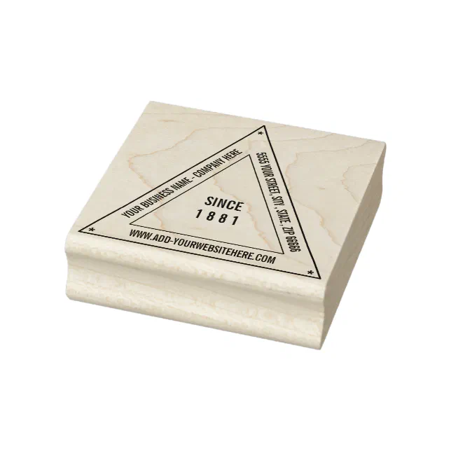 Personalized Custom Business Name Company Triangle Rubber Stamp | Zazzle