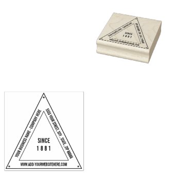 Personalized Custom Business Name Company Triangle Rubber Stamp | Zazzle