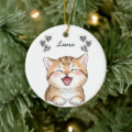 Personalized Custom Cat Photo Name Keepsake Ceramic Ornament | Zazzle
