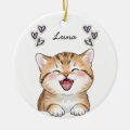 Personalized Custom Cat Photo Name Keepsake Ceramic Ornament | Zazzle