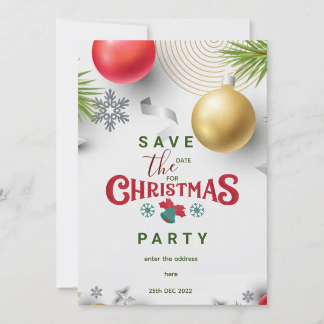 Personalized custom Christmas party save the date Invitation | Zazzle