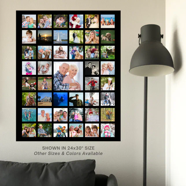 Personalized Custom Color 45 Photo Collage Poster | Zazzle