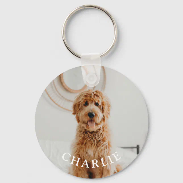 Personalized Custom Dog Pet Photo Keepsake Keychain | Zazzle