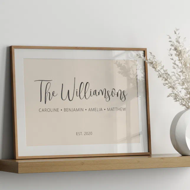 Personalized Custom Family First Last Names Sign | Zazzle