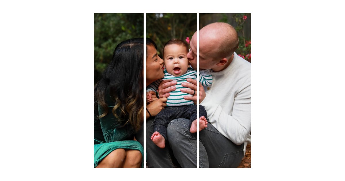Personalized Custom Family Photo Triptych | Zazzle