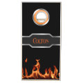 Personalized Custom Flames on Black Cornhole Set | Zazzle
