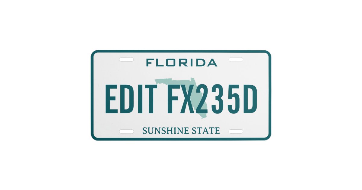 Personalized custom Florida License plate | Zazzle