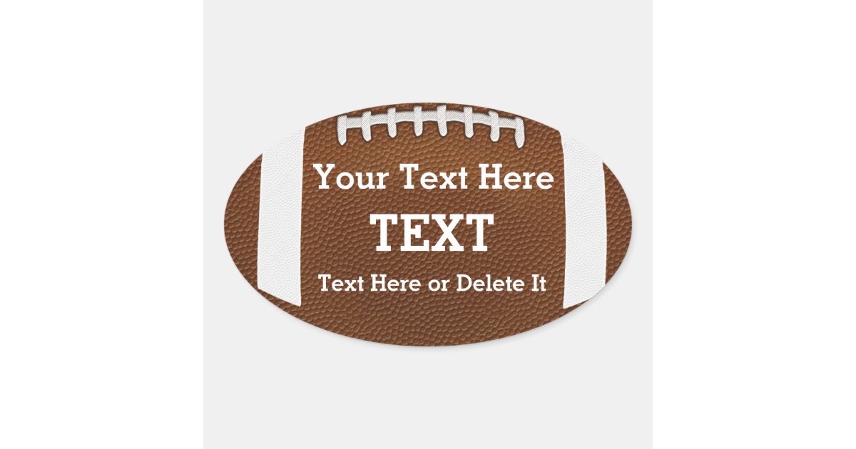 Personalized Custom Football Stickers Your TEXT | Zazzle