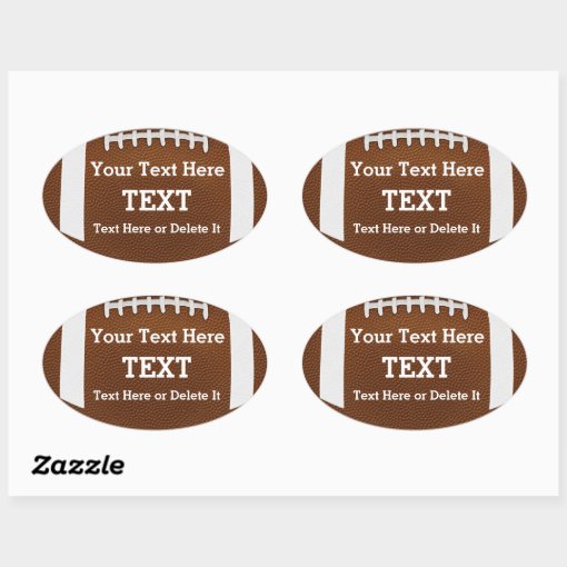 Personalized Custom Football Stickers Your TEXT | Zazzle