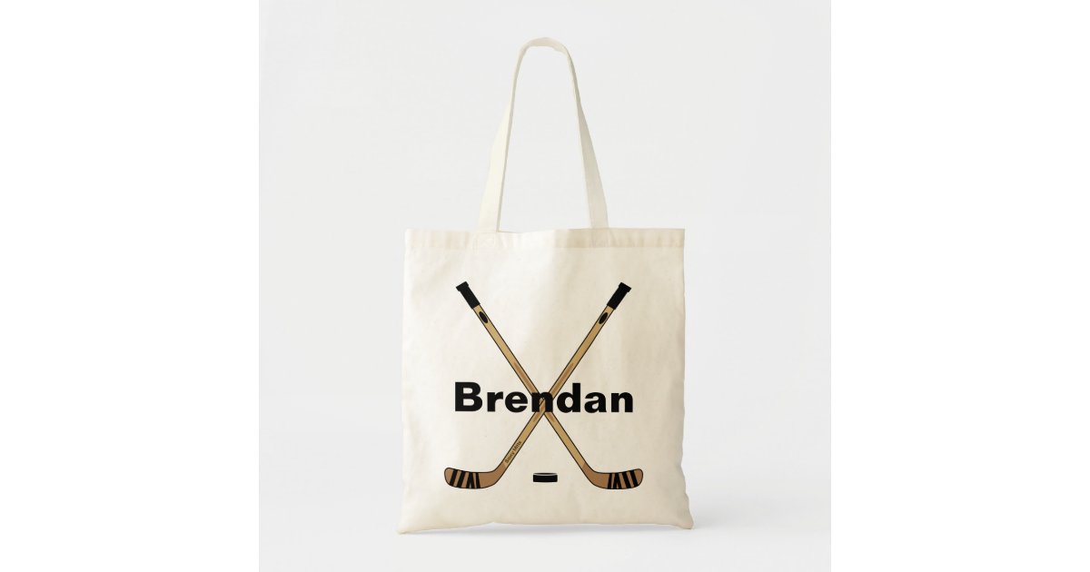 Personalized Custom Hockey Sticks Book Tote Bag | Zazzle
