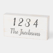 Personalized Custom House Number & Last Name Wooden Box Sign | Zazzle