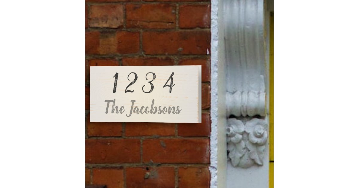 Personalized Custom House Number & Last Name Wooden Box Sign | Zazzle