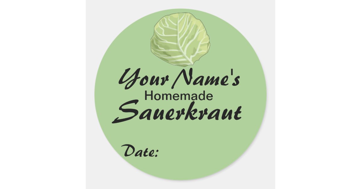 Personalized Custom Jar Labels Sauerkraut Cabbage | Zazzle.com