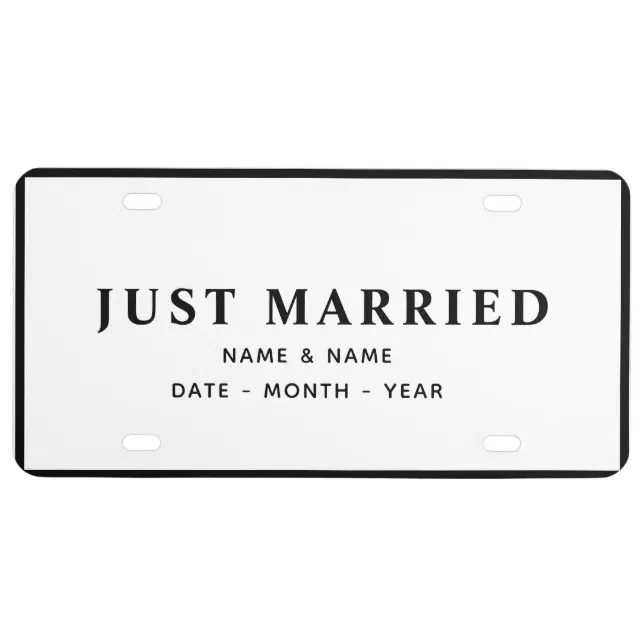 Personalized custom Just married license plate | Zazzle