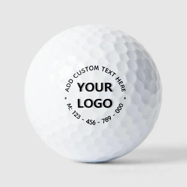 Personalized Custom Logo and Text Golf Balls Stamp | Zazzle