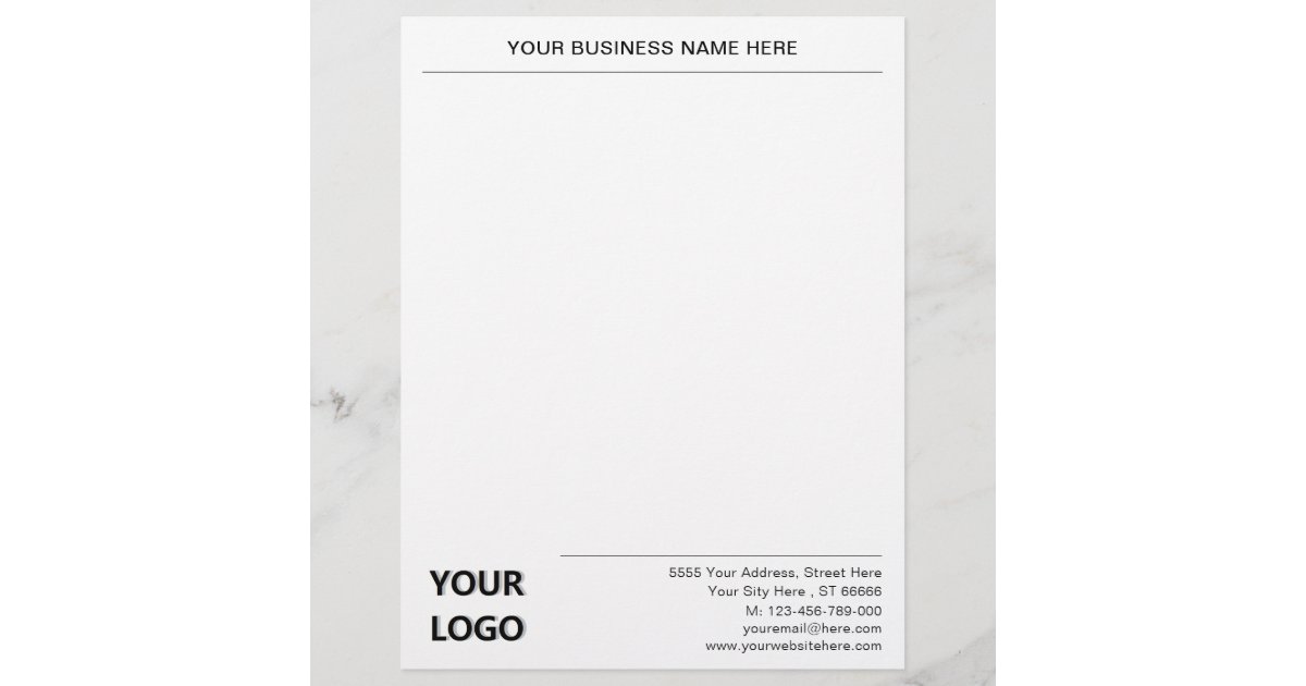 Personalized Custom Logo Info Business Letterhead | Zazzle