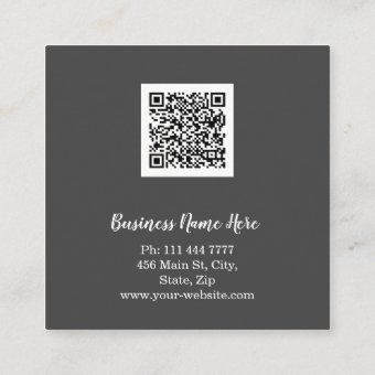 Personalized Custom Minimalist Modern QR Code Logo Square Business Card ...