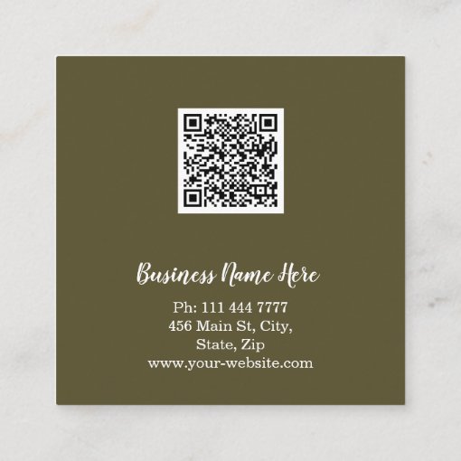 Personalized Custom Minimalist Modern QR Code Logo Square Business Card ...