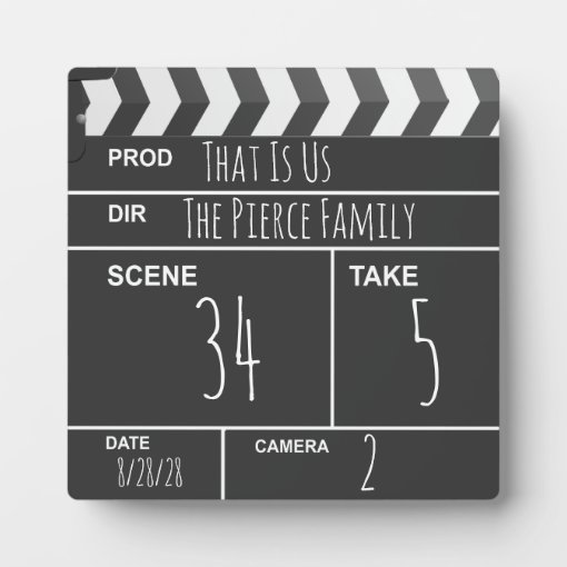 Personalized Custom Movie Clapboard Home Theater Plaque | Zazzle