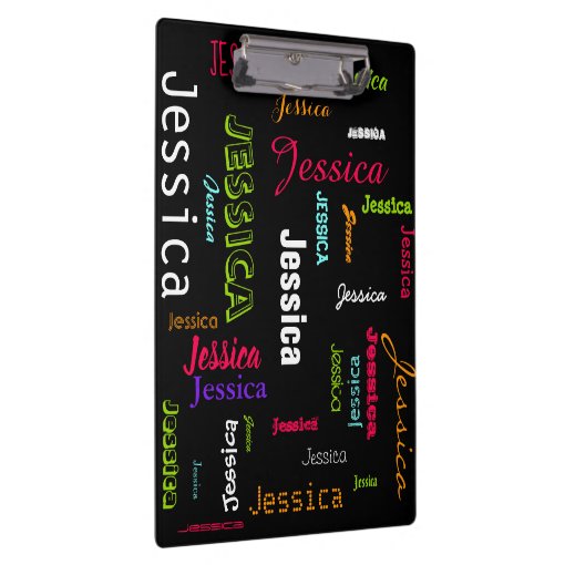 Personalized Custom Name Collage Bright Neon Clipboard | Zazzle