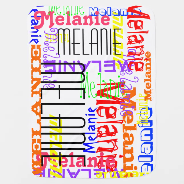 Personalized Custom Name Collage Colorful Baby Blanket | Zazzle