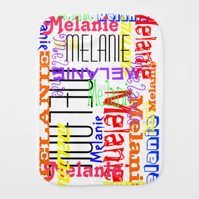 Personalized Custom Name Collage Colorful Burp Cloth | Zazzle