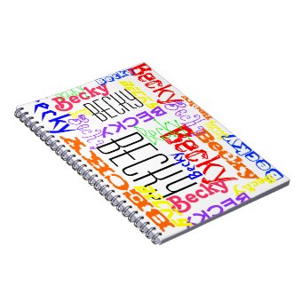 Personalized Custom Name Collage Colorful Notebook | Zazzle