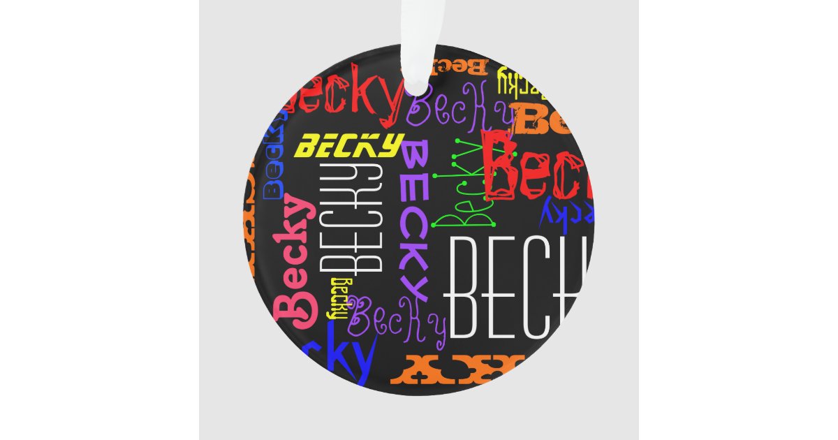 Personalized Custom Name Collage Colorful Ornament | Zazzle
