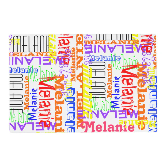 Personalized Custom Name Collage Colorful Placemat | Zazzle