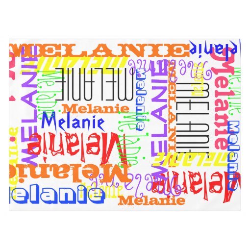 Personalized Custom Name Collage Colorful Tablecloth | Zazzle