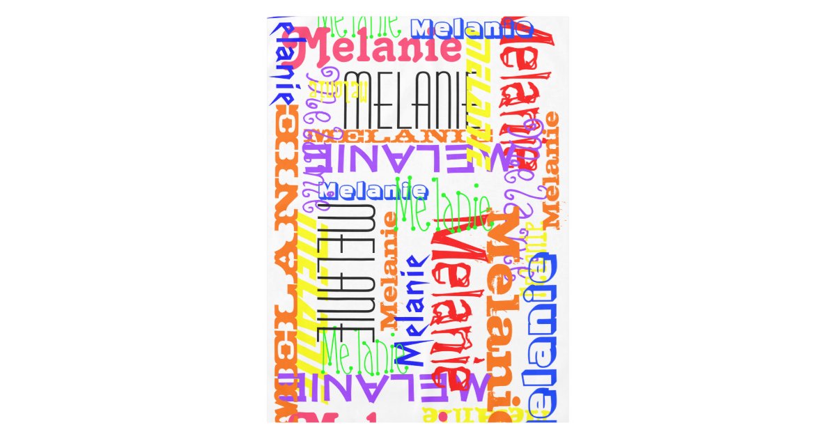 Personalized Custom Name Collage Colorful Tablecloth | Zazzle